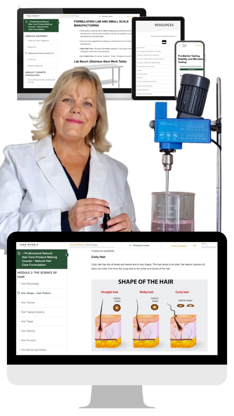 Natural hair care formulation course.